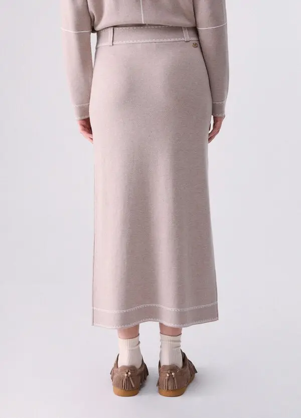 Liu Jo Midi Skirt In Silk Blend
