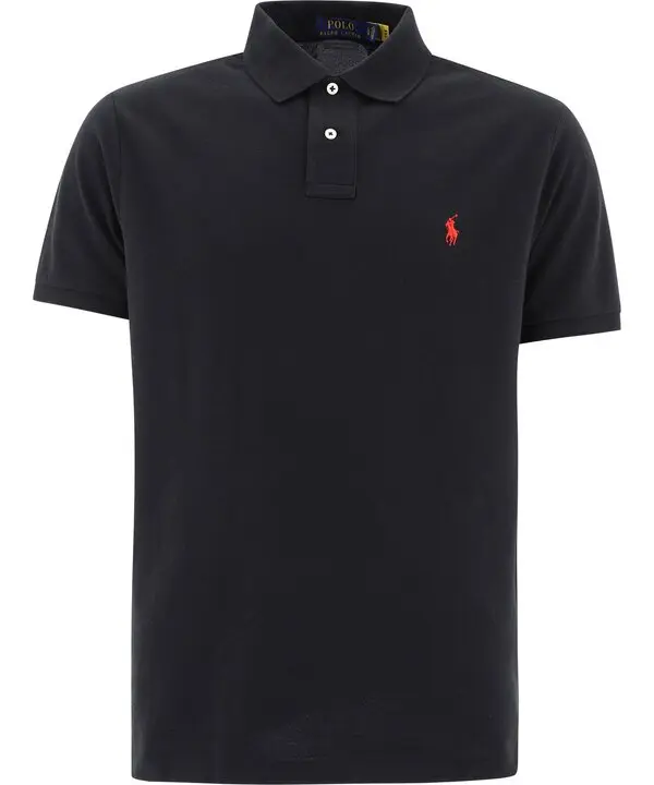 Polo Ralph Lauren Logo Embroidered Polo Shirt - Black