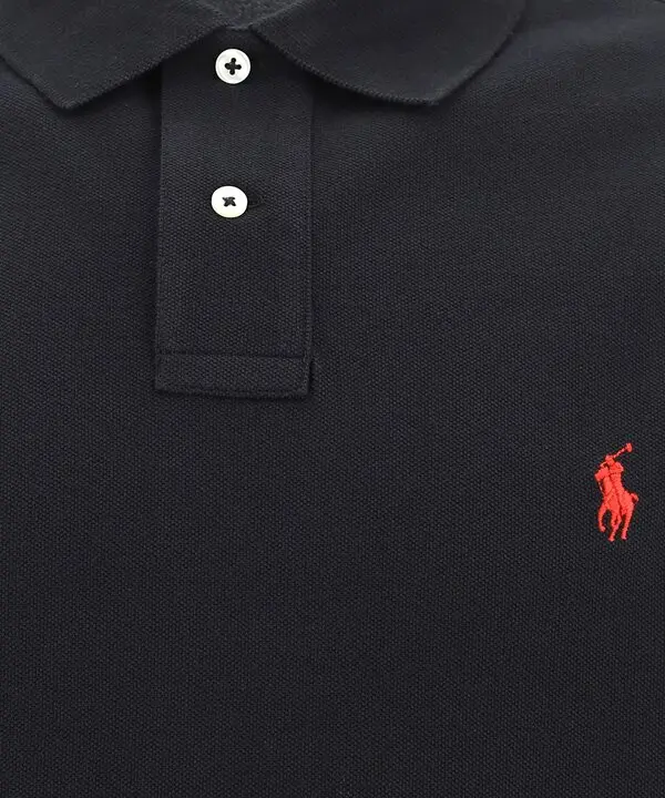 Polo Ralph Lauren Logo Embroidered Polo Shirt - Black