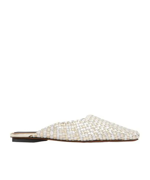Stella McCartney Metallic Woven Mules