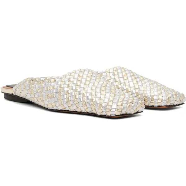 Stella McCartney Metallic Woven Mules
