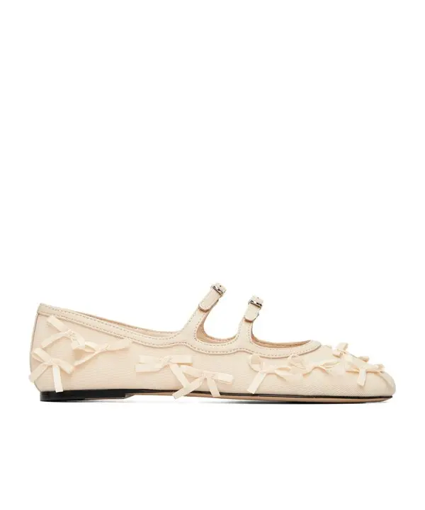 Marc Jacobs The Bow Mesh Kiki Ballet Flats - Beige