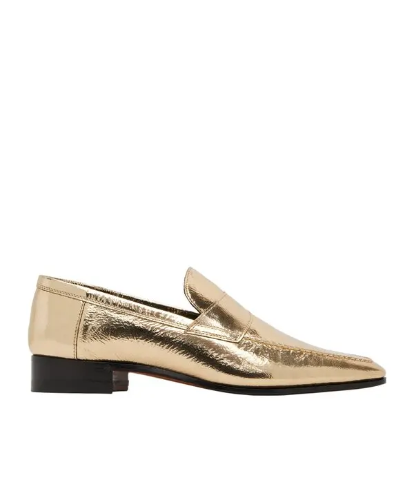 Paris Texas Leather Loafers - Golden