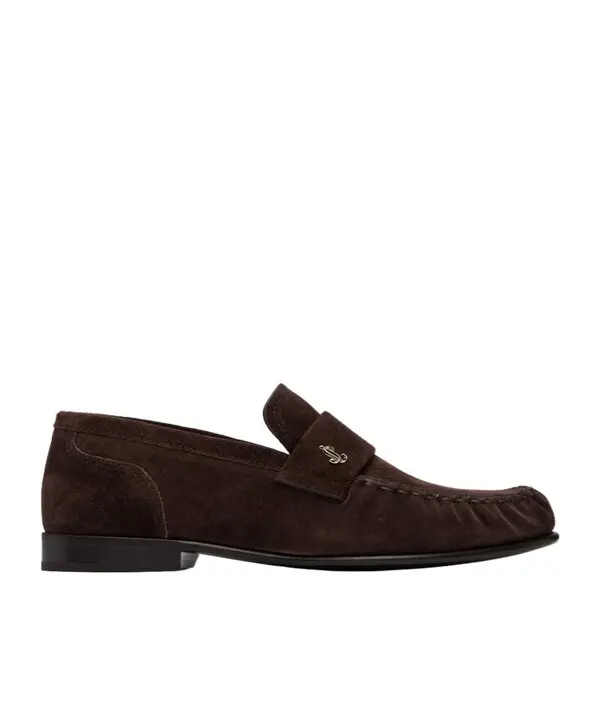 JIMMY CHOO Ellis Loafers - Chocolate-colored