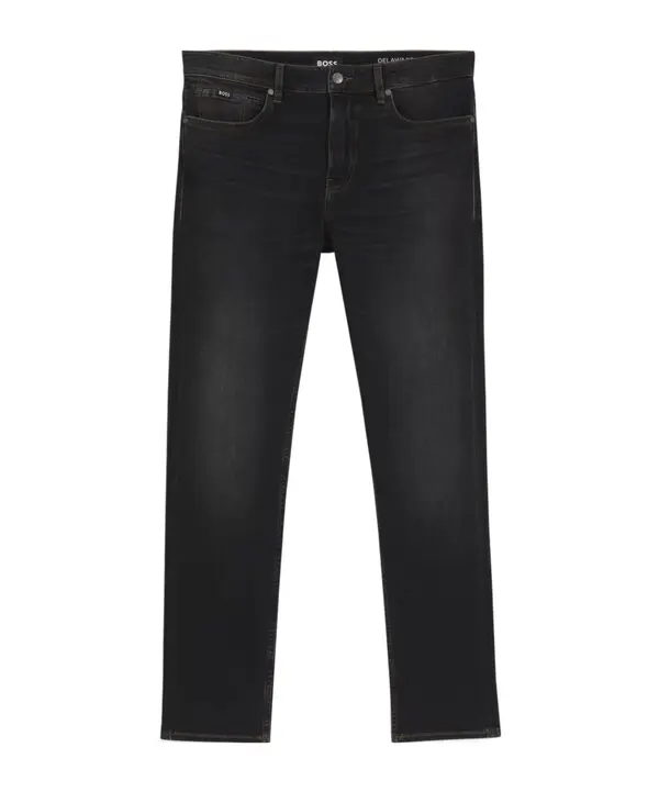 Hugo Boss Slim-fit Jeans In Stretch Cotton Blend - Black