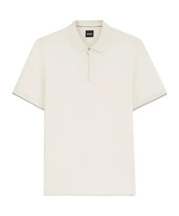 Hugo Boss C-pei 90 Half-zip Polo Shirt - Natural