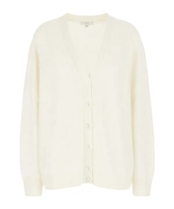 Malo Crew-neck Cardigan - White