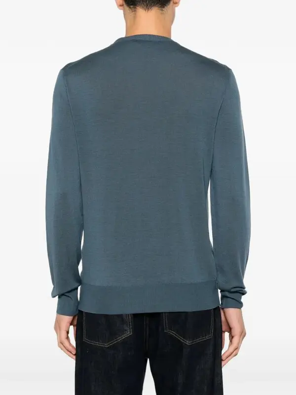 Canali Crew Neck Long Sleeve Knit Top - No