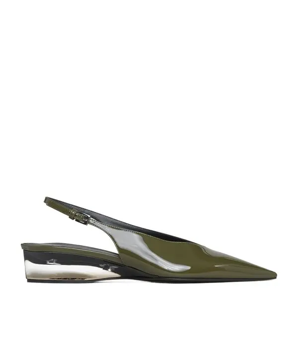 Alaïa Invisible Wedge Slingbacks In Patent Calfskin