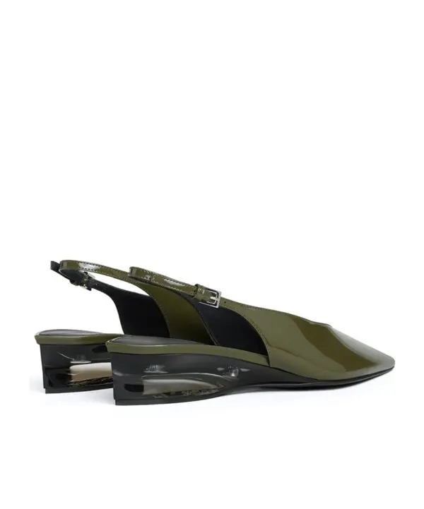 Alaïa Invisible Wedge Slingbacks In Patent Calfskin