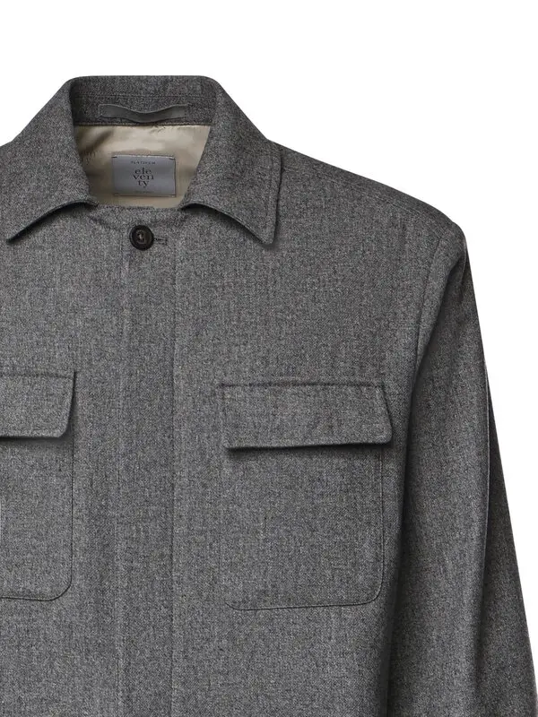 Eleventy Long Sleeve Shirt Jacket With Chest Pockets