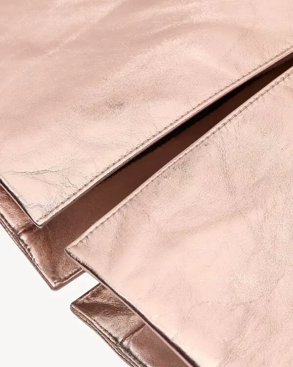 Saint Laurent Metallic Leather Pencil Skirt