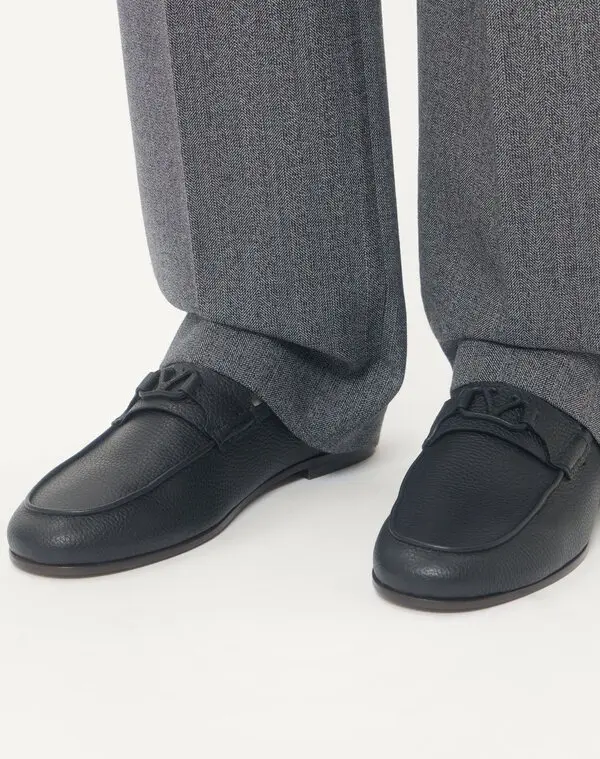 Valentino Garavani Vlogo Signature Deer Leather Loafer