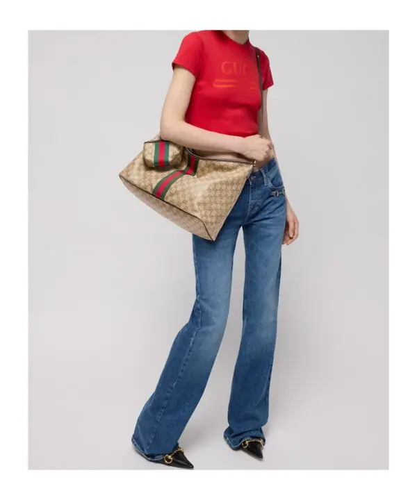 Gucci Large Shoulder Bag With Web Detail