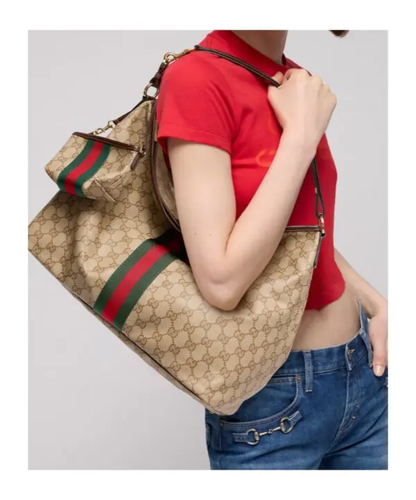 Gucci Large Shoulder Bag With Web Detail