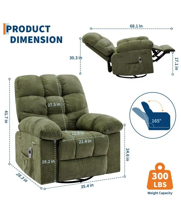 GAOMON 360degree Swivel Recliner Sofa