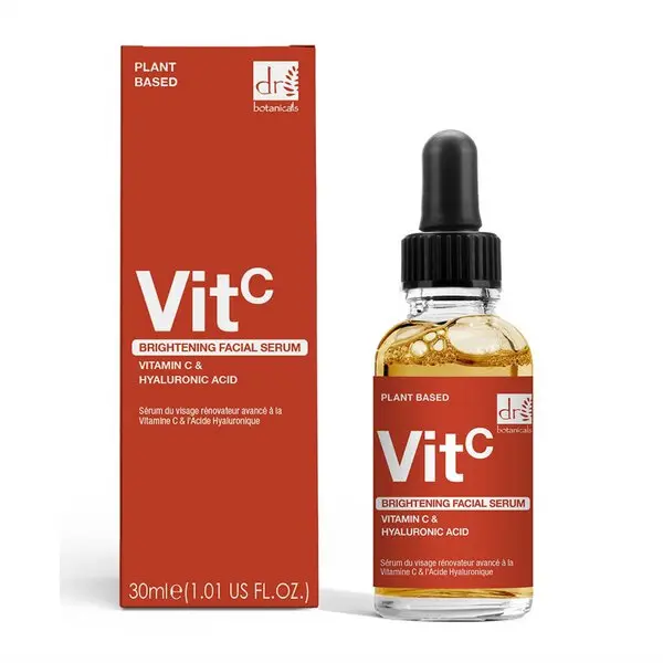 DR. BOTANICALS Brightening Facial Serum With 5 Percentage Vitamin C And 2 Percentage Hyaluronic Acid 30milliliter - White