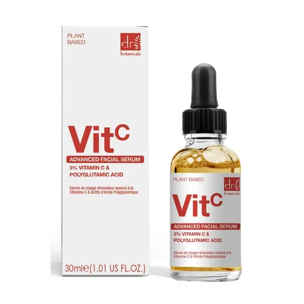DR. BOTANICALS Advanced Facial Serum 3 Percentage Vitamin C And Polyglutamic Acid 30milliliter - White