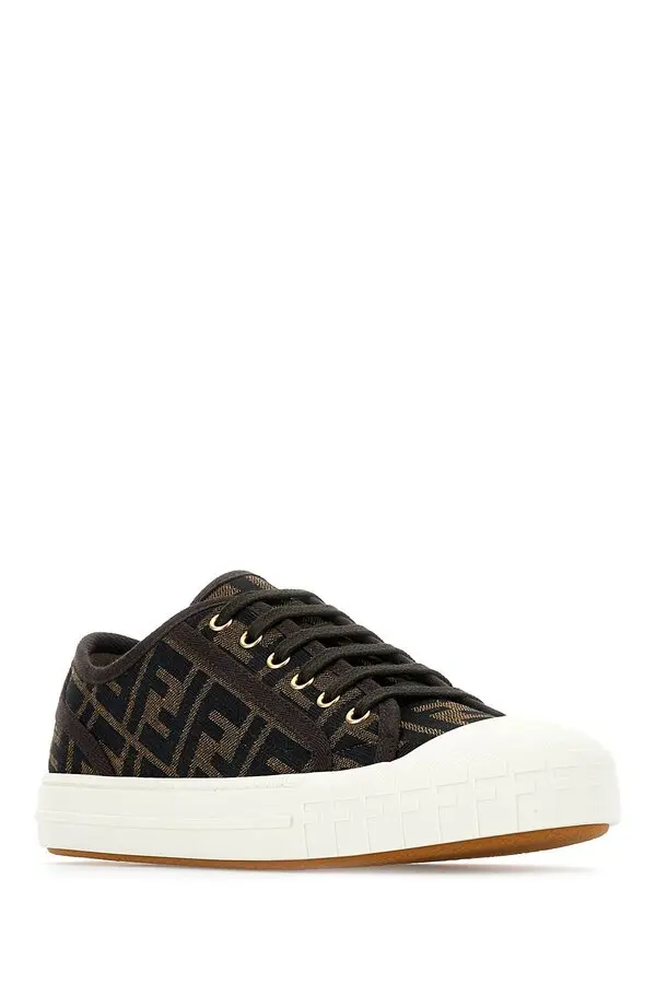 Fendi Logo Print Lace-up Sneakers - Multicolor