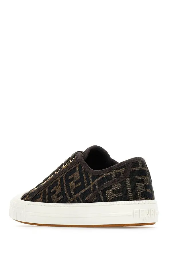 Fendi Logo Print Lace-up Sneakers - Multicolor