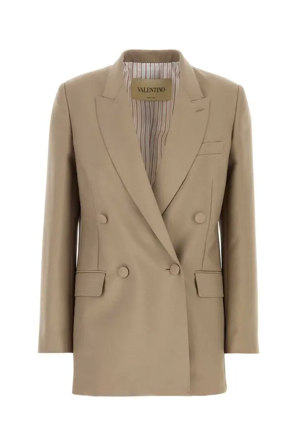 Valentino Garavani Cappuccino Mohair Blend Blazer