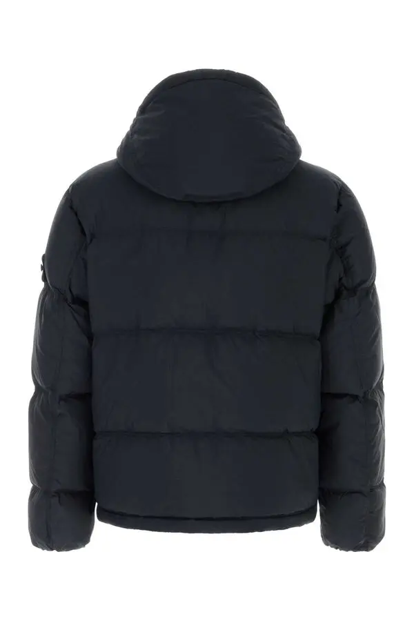 Stone Island Navy Nylon Down Jacket - Blue