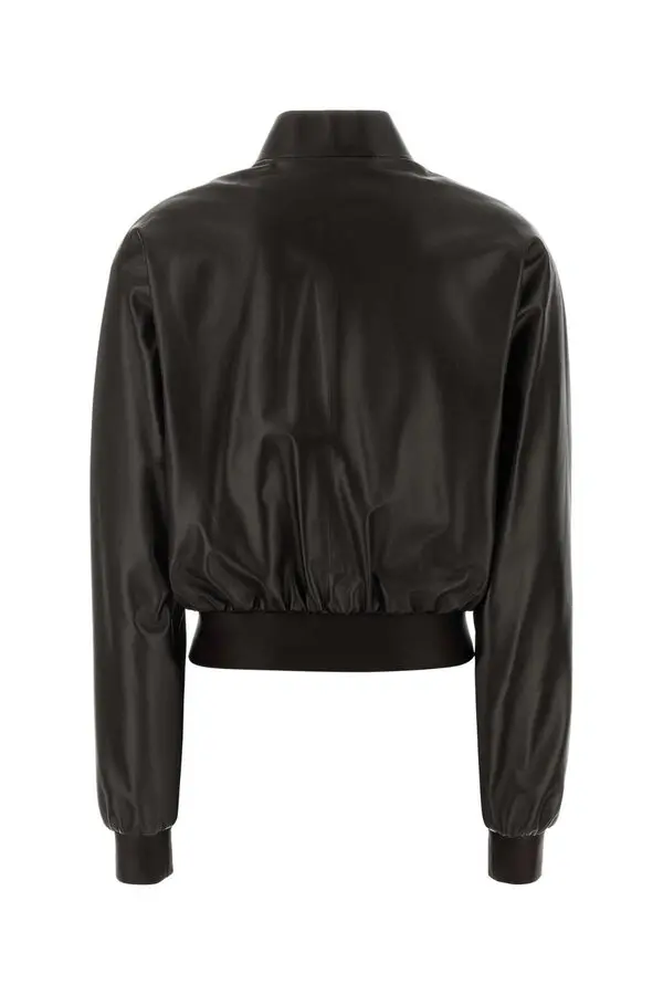 Gucci Dark Nappa Leather Bomber Jacket