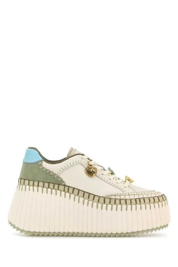 Chloé Ivory Leather Nama Sneakers - White