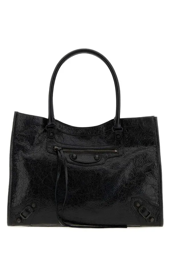 Balenciaga Small Le City Lamb Leather Handbag - Black