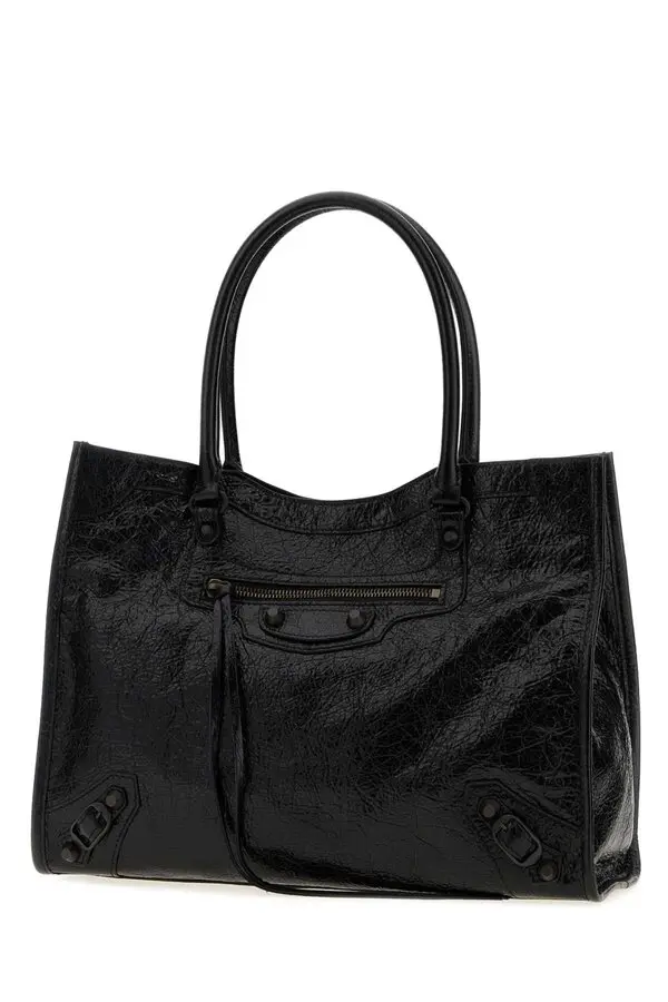 Balenciaga Small Le City Lamb Leather Handbag - Black