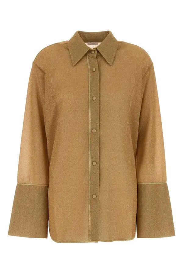 Oseree Metallic Nylon Shirt - Gold