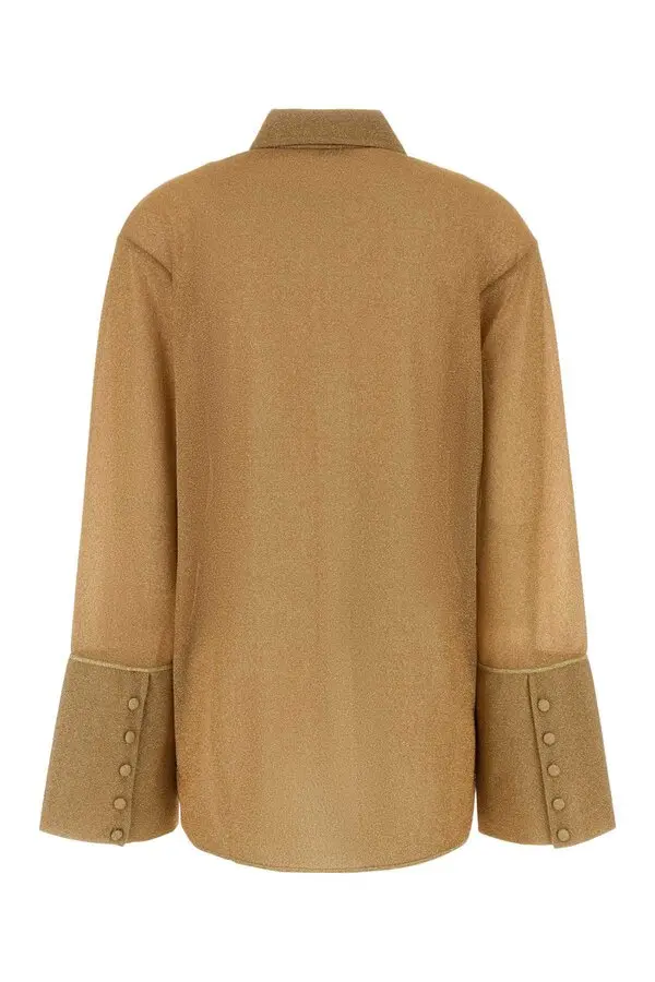 Oseree Metallic Nylon Shirt - Gold
