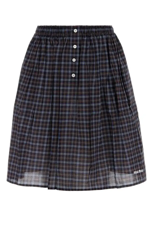 Miu Miu Embroidered Cotton Skirt