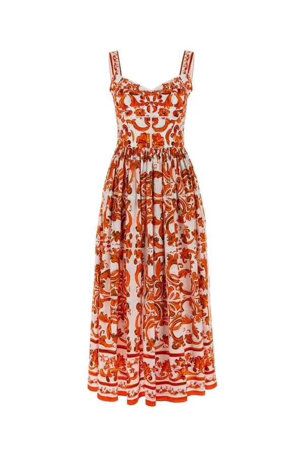 Dolce & Gabbana Printed Poplin Dress - Multicolor