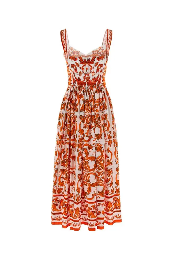 Dolce & Gabbana Printed Poplin Dress