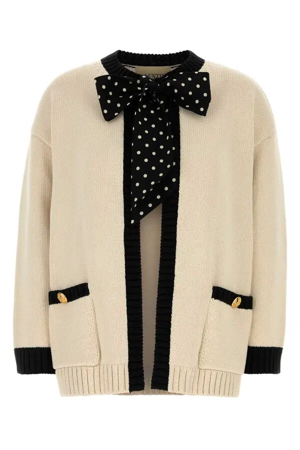 Valentino Garavani Cotton Blend Cardigan - Brown