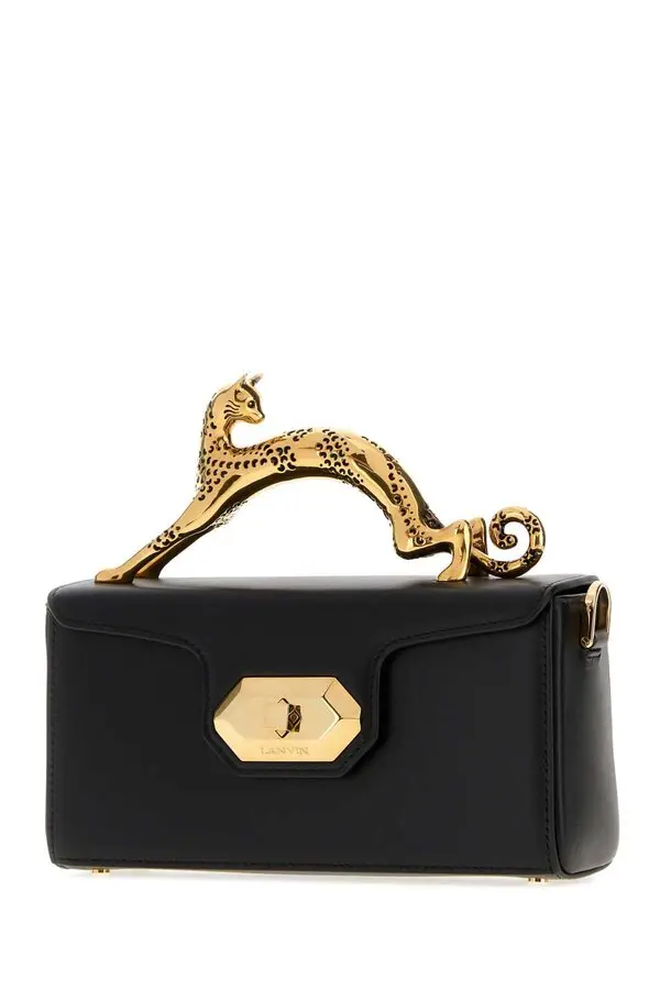 LANVIN Leather Nano Pencil Cat Handbag - Black
