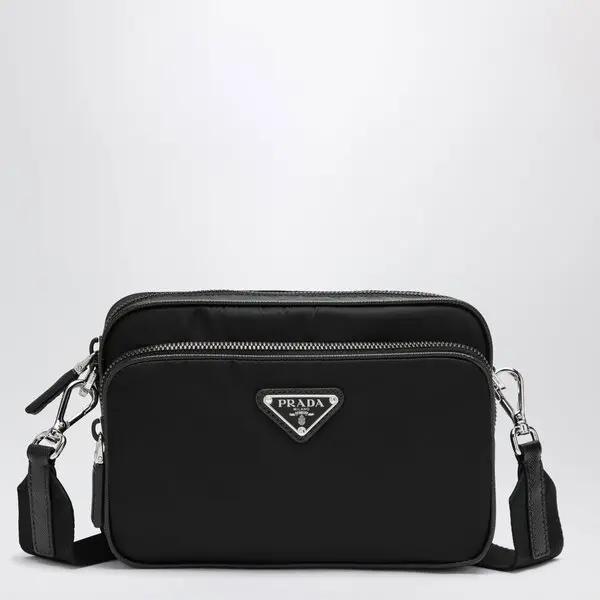 Prada Re-nylon And Saffiano Leather Crossbody Bag - Black