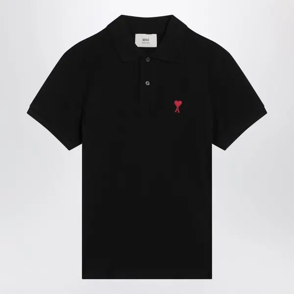 AMI Paris De Cœur Polo Shirt - Black