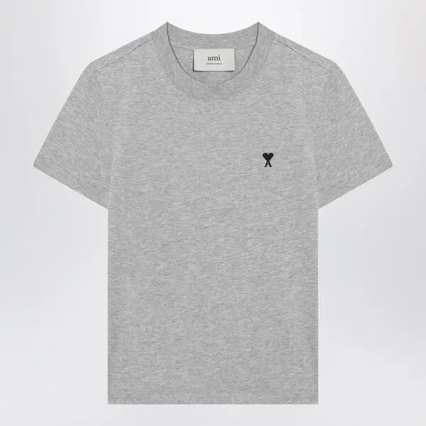 AMI Paris T-shirt De Coeur Grey In Cotton - Gray