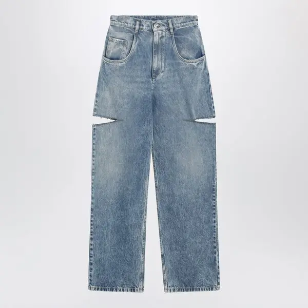 MAISON MARGIELA Loose Jeans With Drawstrings - Blue