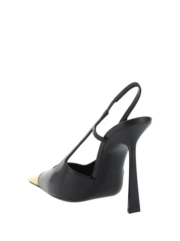 Saint Laurent Jeanne Leather Slingback Pumps - Black