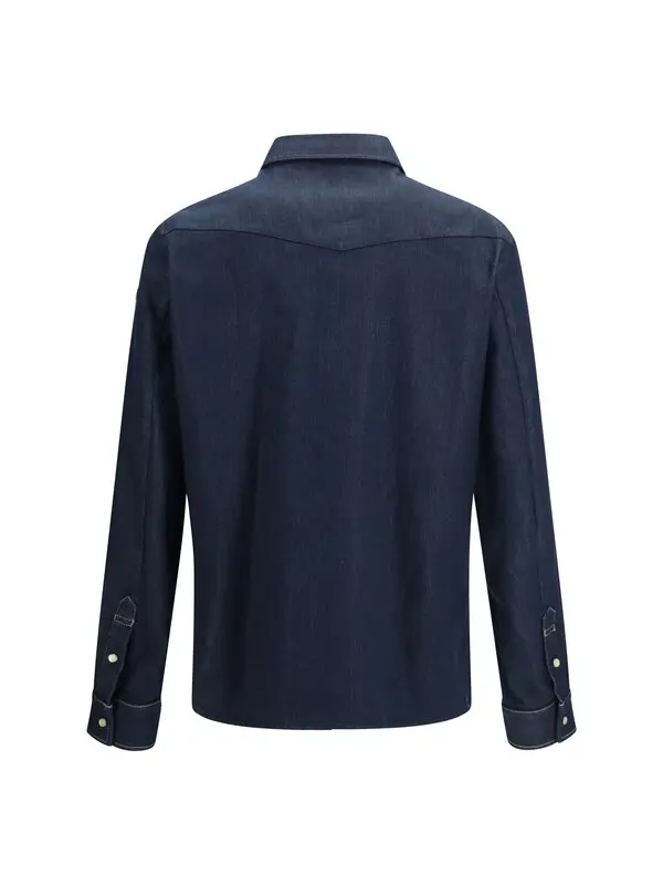 Moncler Denim Jacket With Logo Patch