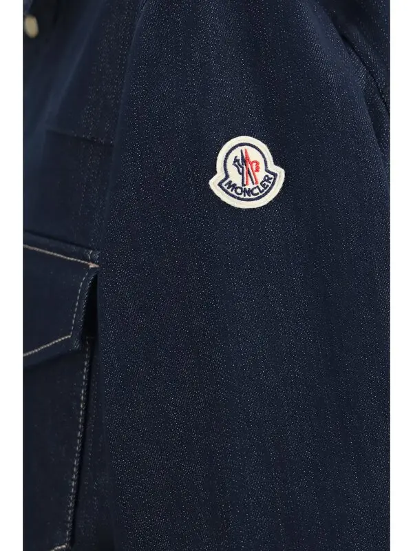 Moncler Denim Jacket With Logo Patch
