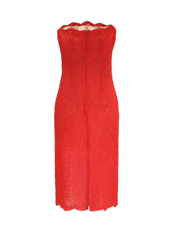 ERMANO SCERVINO Ermanno Scervino Strapless Lace Midi Dress
