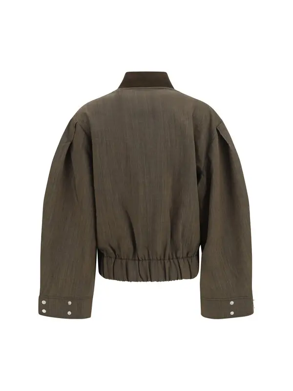 GANNI Lightweight Wool Bomber Jacket
