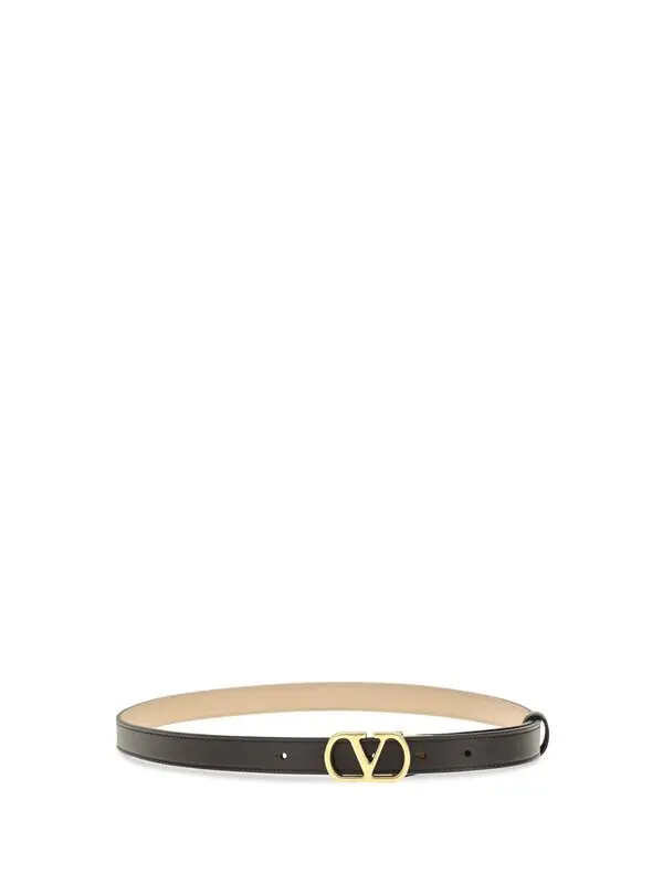 Valentino Garavani Smooth Leather Reversible Belt With Vlogo Signature Buckle