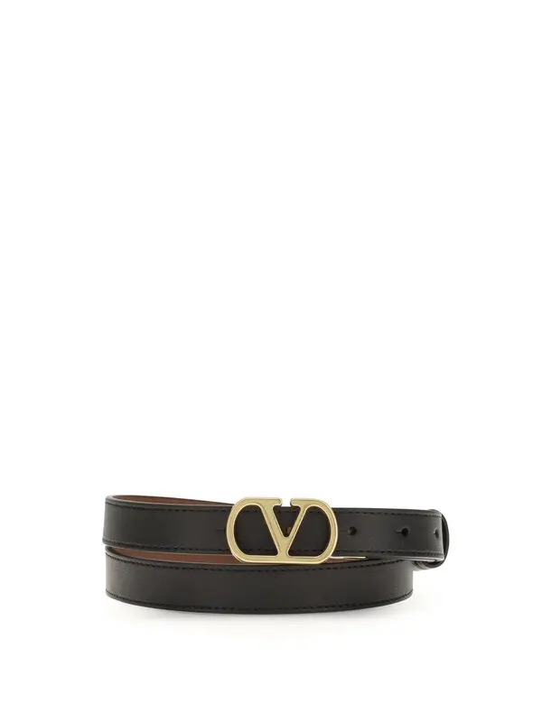 Valentino Garavani Smooth Leather Reversible Belt - Black
