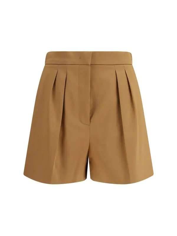 Max Mara Stretch Cotton Satin Shorts - Cream