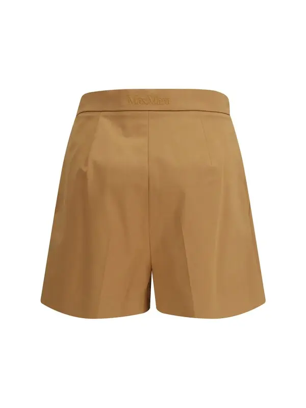 Max Mara Stretch Cotton Satin Shorts - Cream